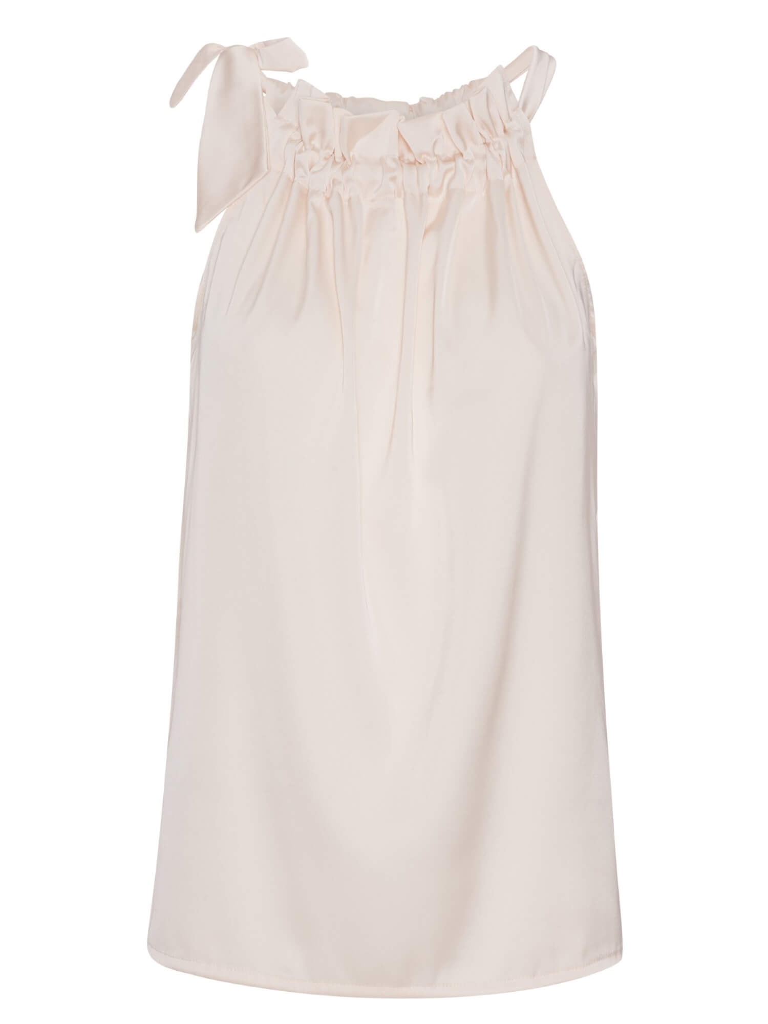 Ruffle Tie Top fra Karmamia I Ivory → køb nu